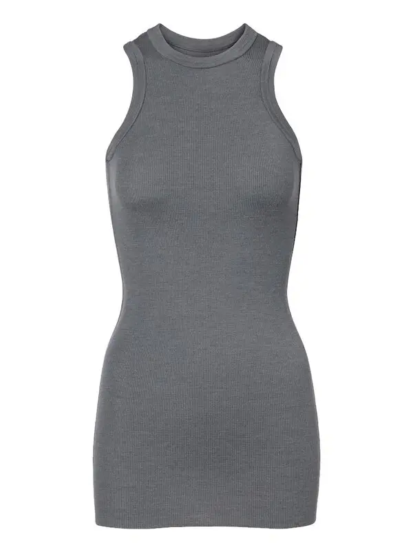 Phoebe Philo Ribbed-knit Wool Tank Top - Grey