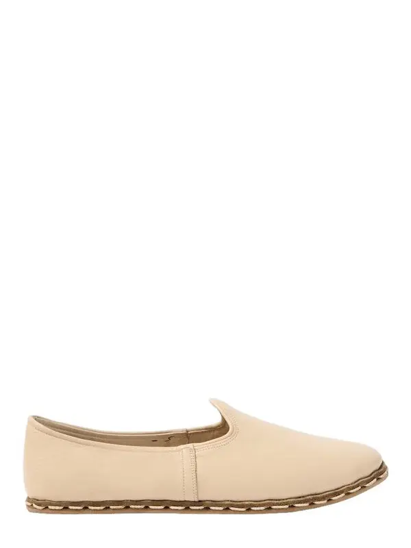 Sabah Leather Slip-on Shoes - Beige