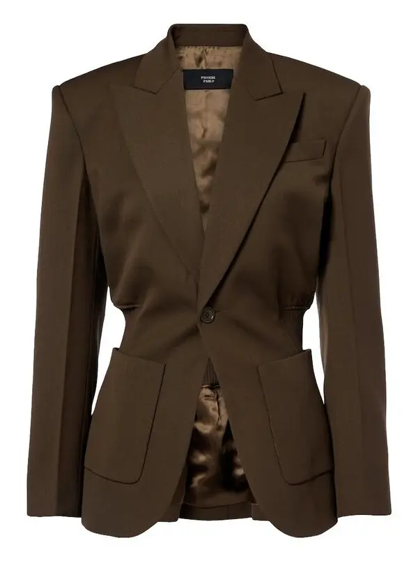 Phoebe Philo Wool Twill Single-breasted Blazer - Green