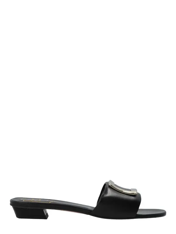 ROGER VIVIER Bv Padded’ Leather Heeled Mules - Black