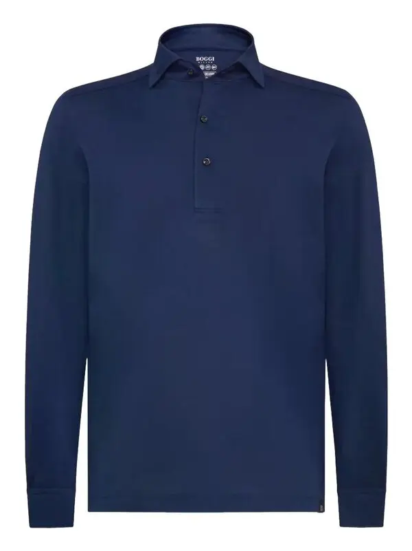 Boggi Milano Bowling-collar Polo Shirt - Blue