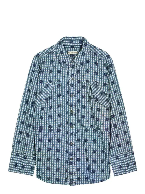 Free People Ashley Plaid-pattern Shirt - Blue