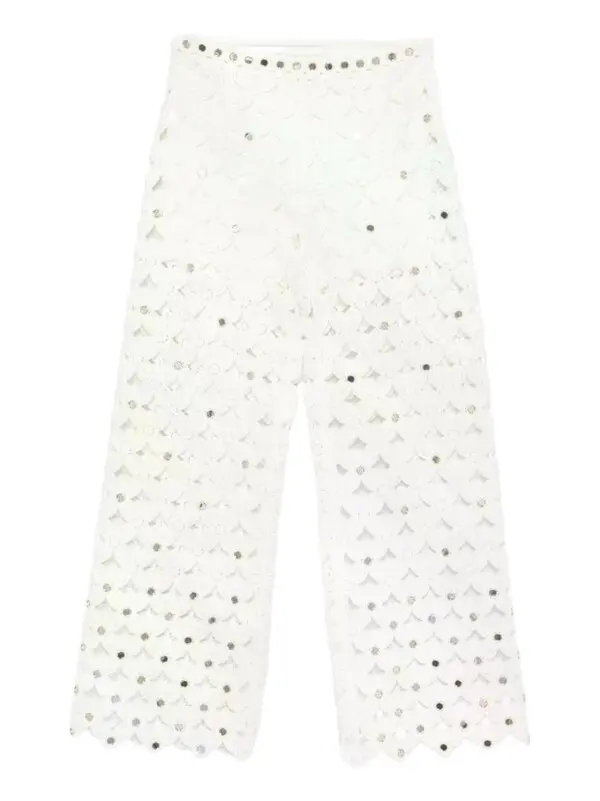Maje Scalloped Trousers - White