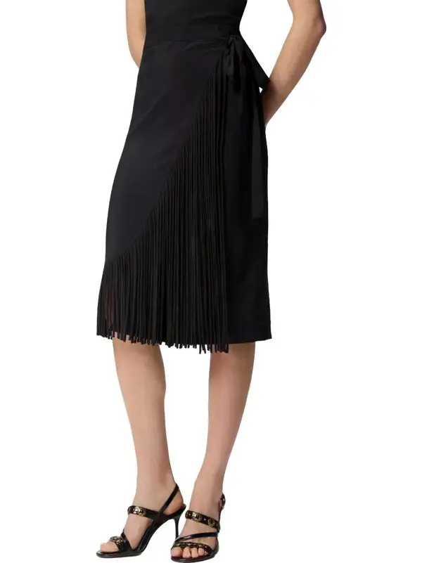Pinko Fringe Wrap Skirt - Black