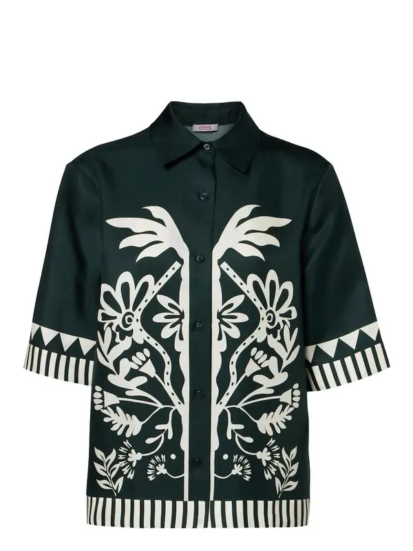 ERES Meraude Printed Silk Twill Shirt - Green