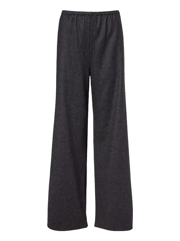 Asceno Austin Wool And Cashmere Wide-leg Pants - Grey