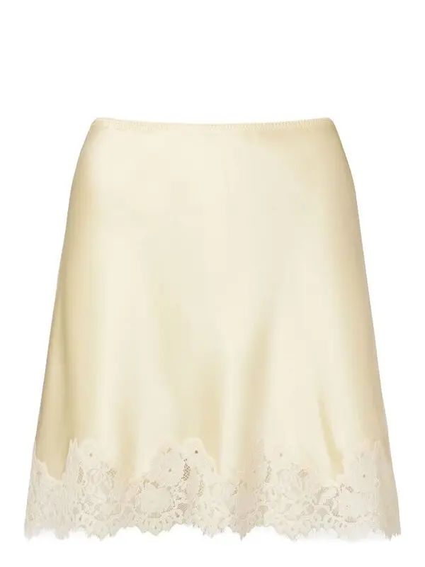 DÔEN Giulietta Lace-trimmed Silk Miniskirt - Yellow
