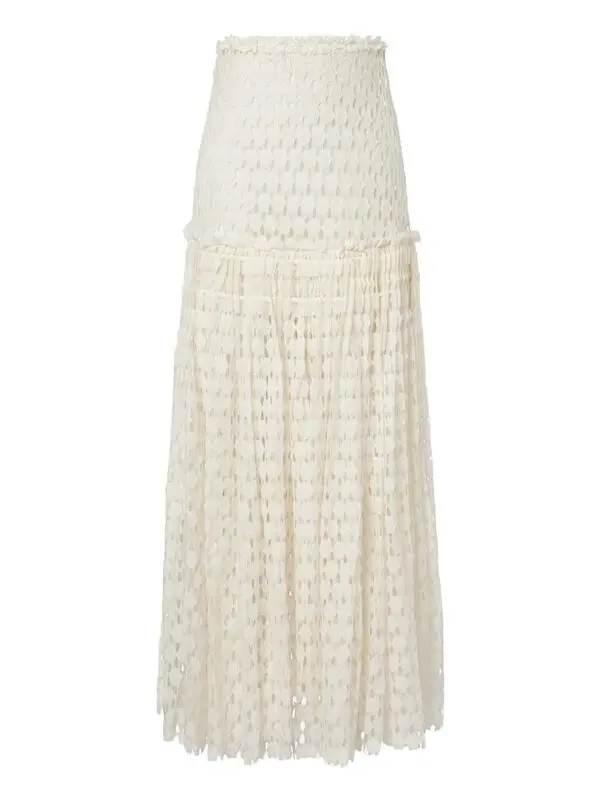 Ulla Johnson Aris Cotton-blend Lace Maxi Skirt - White
