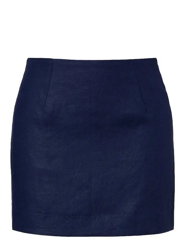 Faithfull The Brand Jane Linen Miniskirt - Blue