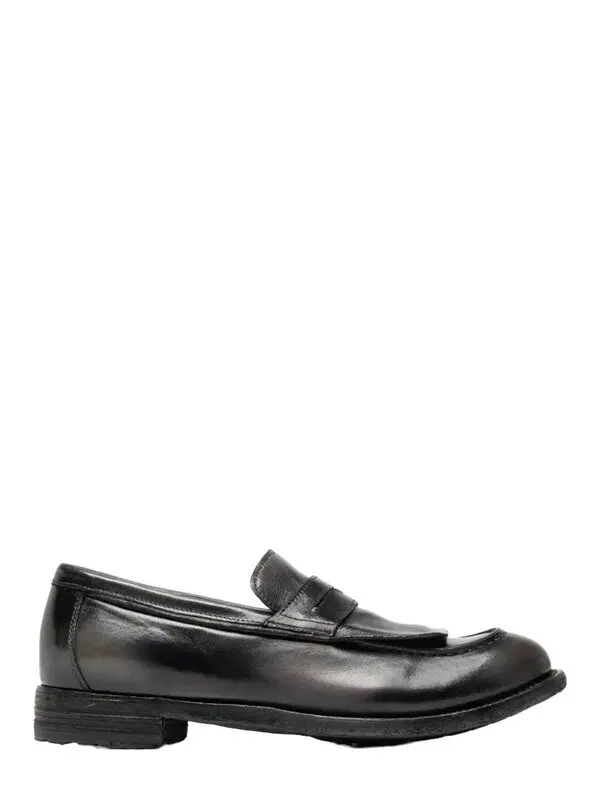 Officine Creative Rub-off Leather Loafers - Black