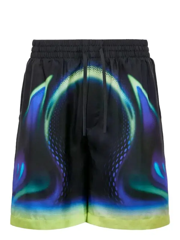 Casablanca Printed Drawstring Shorts - Black