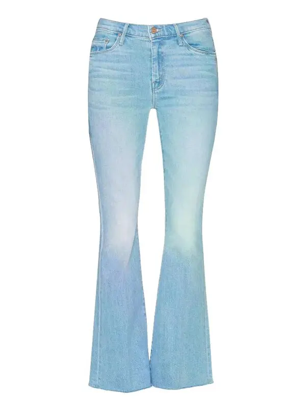 MOTHER Frayed Hem Denim Jeans - Blue