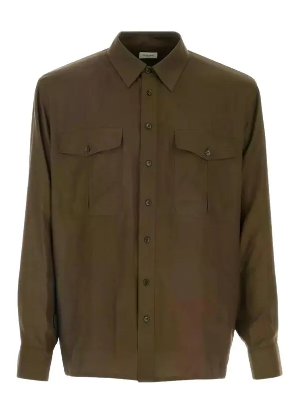 Saint Laurent Buttoned Silk Shirt - Green