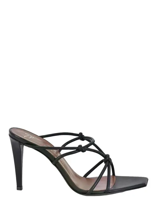 GIUSEPPE ZANOTTI Knotted Detail Square Toe Mules - Black
