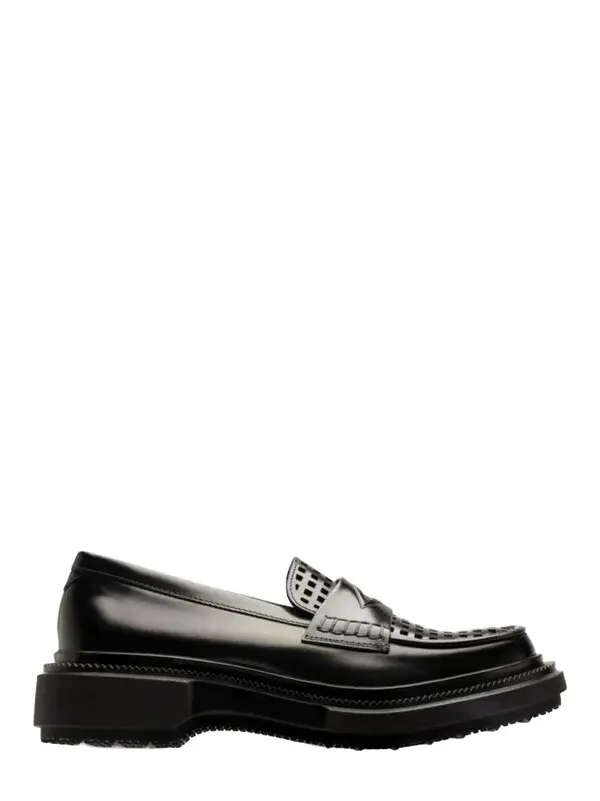 ADIEU PARIS Perforated Leather Loafers - Black