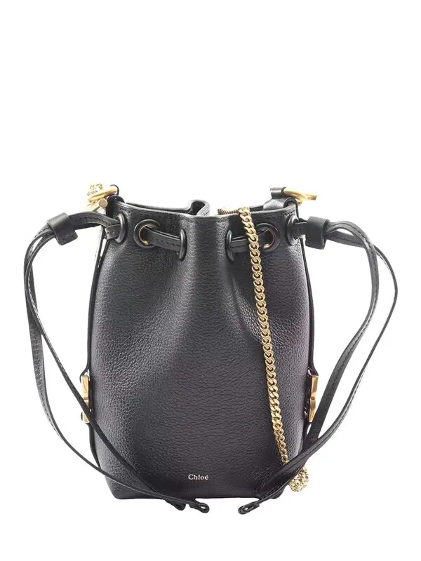 Chloé Micro Grained Calfskin Marcie Bucket Bag - Black