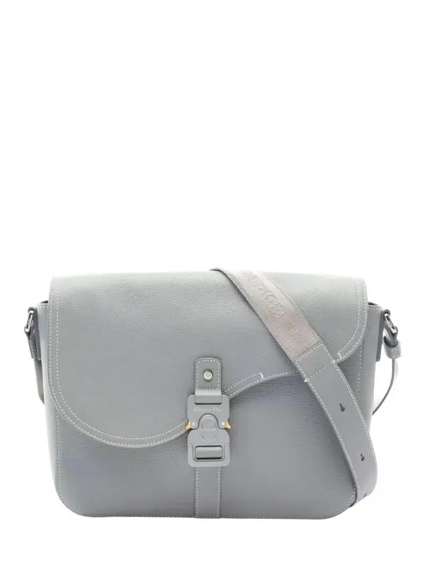 Dior Leather Saddle Messenger Bag - Grey