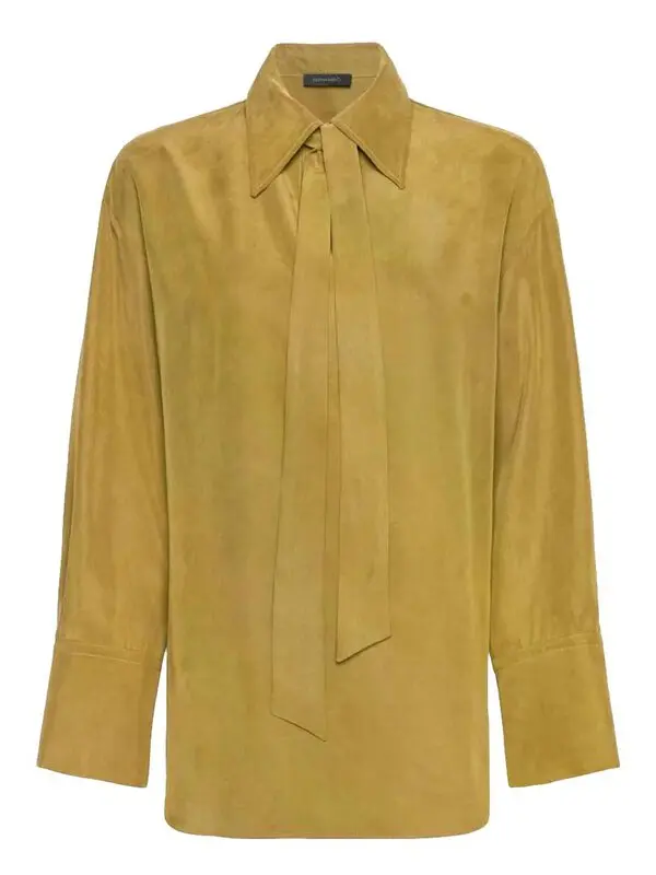 ELENA MIRO` Linen-blend Shirt - Brown