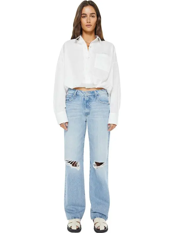 MOTHER The Mid Rise Maven Sneak Reelin' It In Jeans - Light Blue