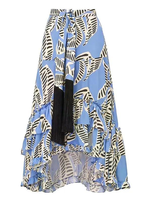 Alexis Bexley Tasseled Ruffled Skirt - Blue
