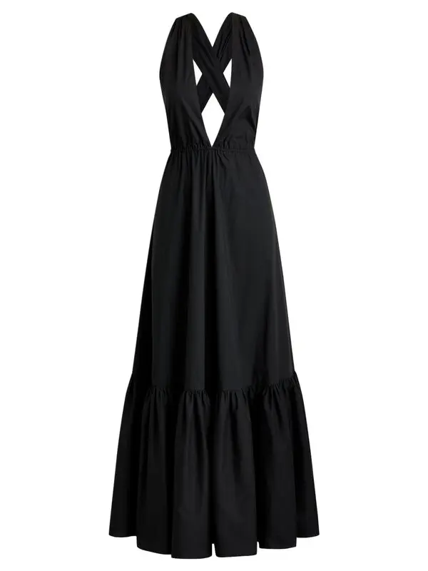 Scanlan Theodore Parachute Cotton Halter Dress - Black
