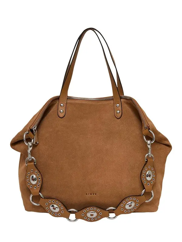 AIMEE Roma Convertible Tote - Latte Suede