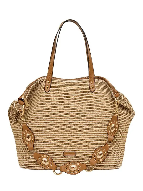 AIMEE Roma Convertible Tote - Raffia And Latte