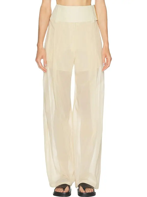 Sportmax Ferito Straight Leg Pant - Ecru