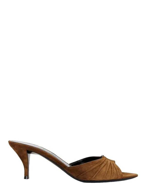 Saint Laurent Babylone Mule Sandal - Dark Havana