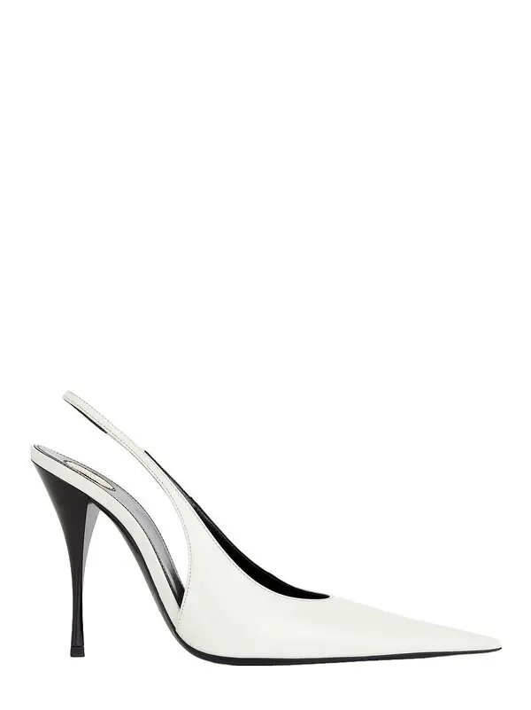 Saint Laurent P.a.r.i.s. Slingback Pumps - New Off White