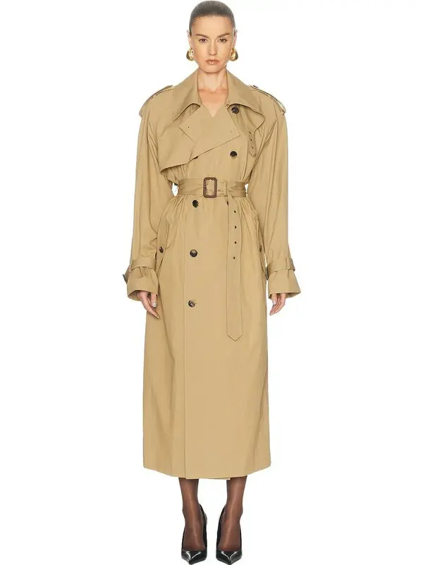 Saint Laurent Oversize Trench Coat - Beige