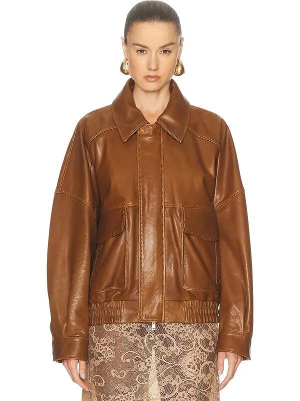 Nour Hammour Runa Bomber Jacket - Praline Patina