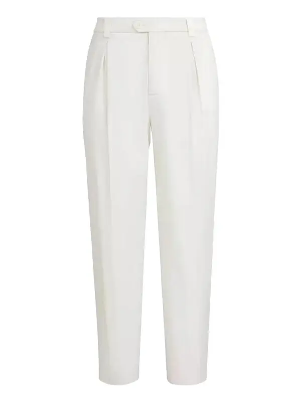 Brunello Cucinelli Pima Cotton Garment-dyed Trousers - Neutrals