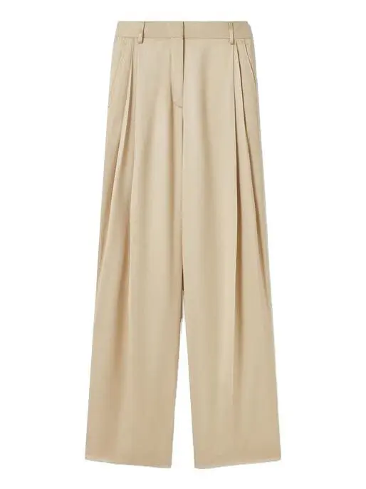 Stella McCartney Textured Lightweight Straight Trousers - White
