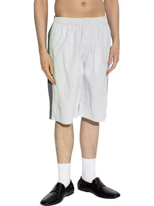 Balenciaga Striped Track Shorts - Grey