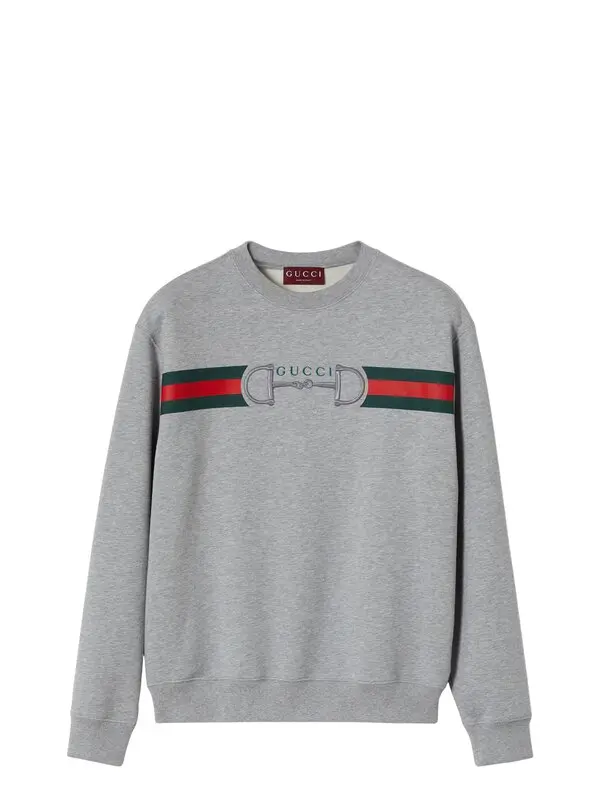 Gucci Logo Cotton Sweatshirt - Grey