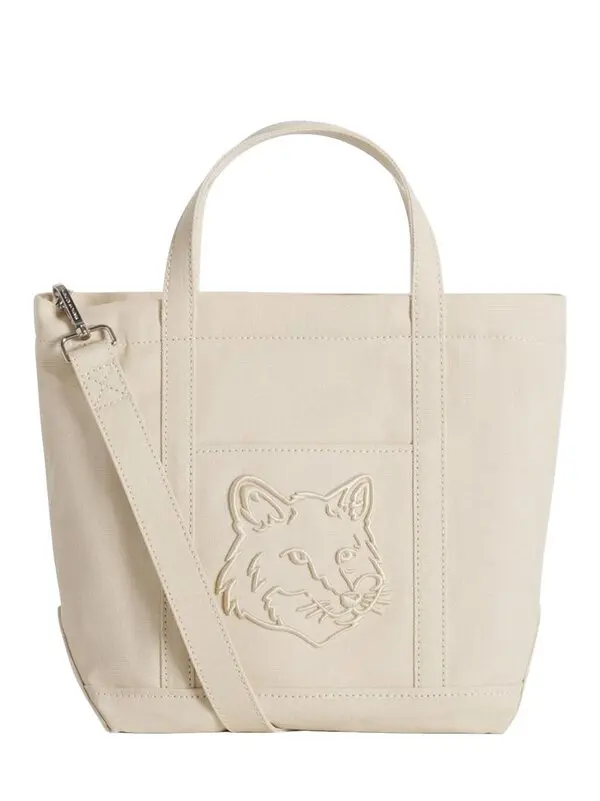 Maison Kitsuné Fox Head Small Canvas Tote - Beige