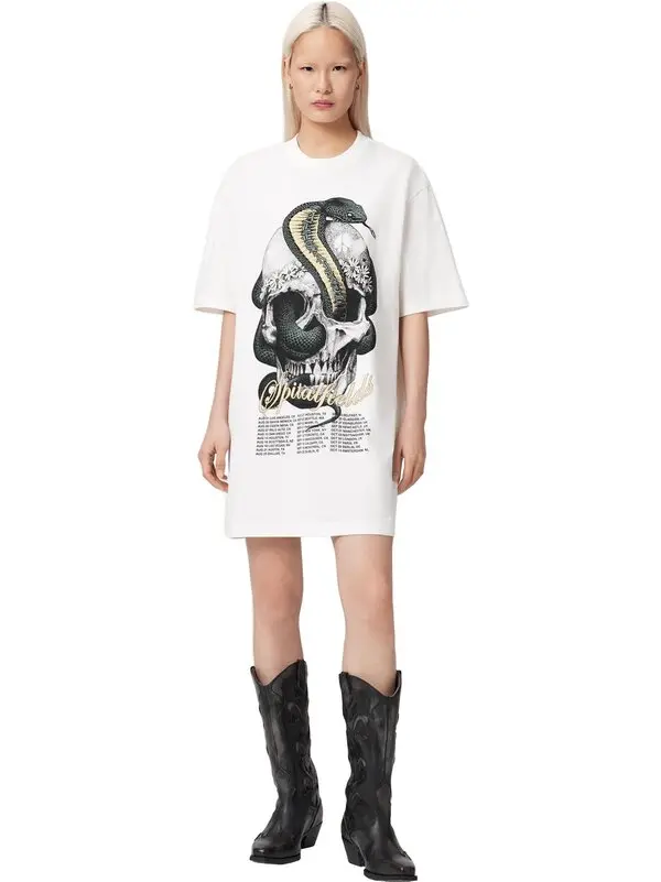 ALLSAINTS Snakehead Mini T-shirt Dress - Chalk White