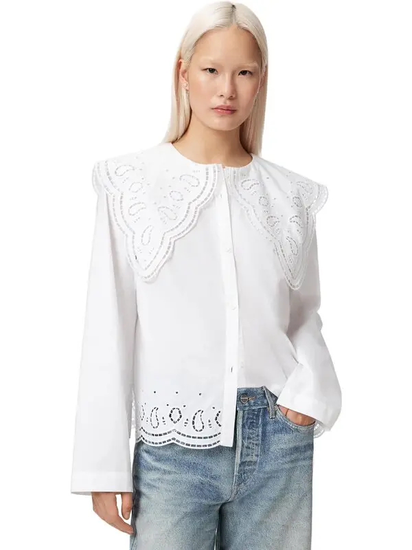 ALLSAINTS Marie Broiderie Shirt - White