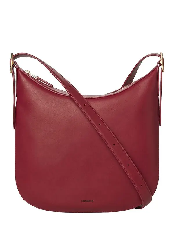 Shinola Medium Bixby Accordion Leather Crossbody Bag - Ruby