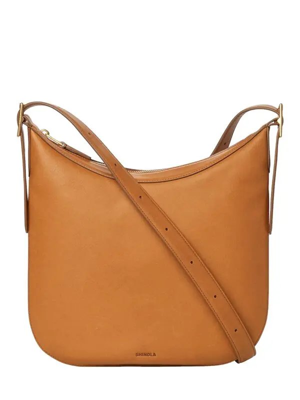 Shinola Medium Bixby Accordion Leather Crossbody Bag - Tan