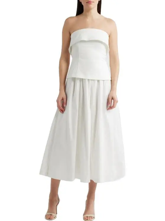 EN SAISON Arden Strapless Mixed Media Dress - White