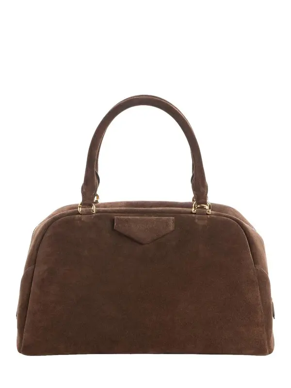 Givenchy Medium Antigona Soft Suede East/west Satchel - Ebony Brown