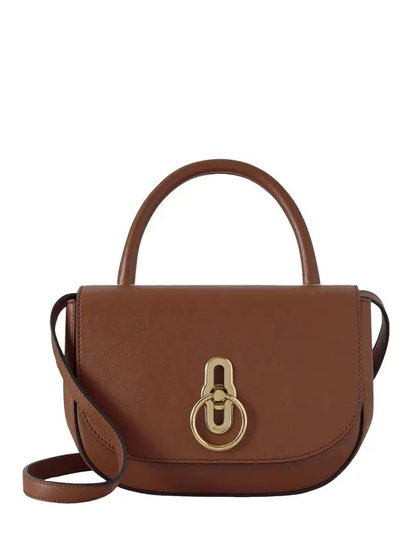Mulberry Small Amberley Leather Top Handle Bag - Oak