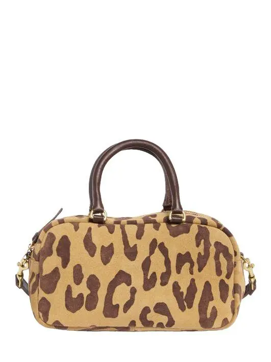 Clare V. Petite Claudine Suede Crossbody Bag - Lark/brown
