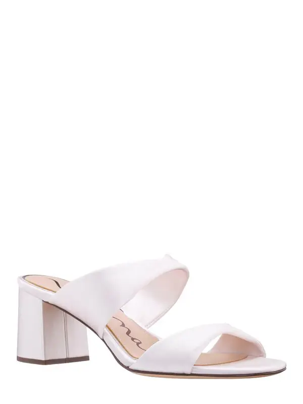 Nina Bassie Block Heel Slide Sandal - Ivory