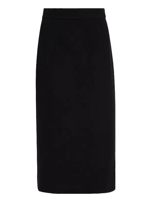 Dolce & Gabbana Virgin Wool Midi Pencil Skirt - Nero