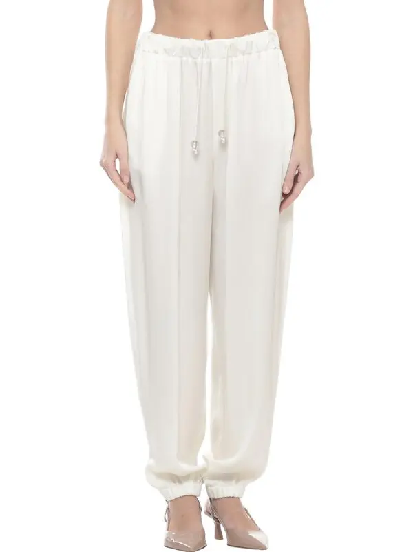 Fabiana Filippi Viscose Blend Slim Fit Trousers - Butter