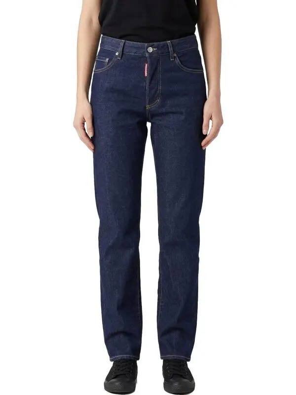 Dsquared2 Cotton Denim Straight Jeans - Blue