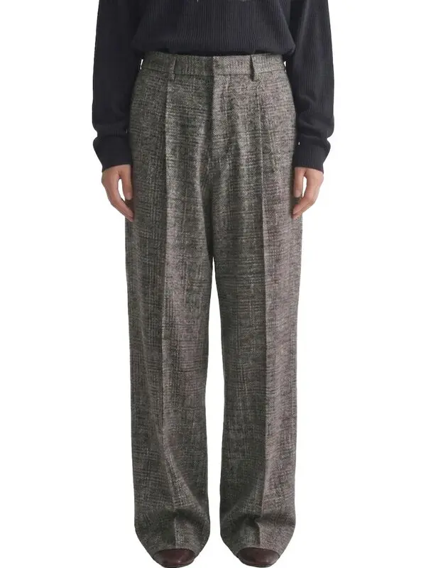 Phoebe Philo Silk And Linen Tailored Wide-leg Trousers - Black